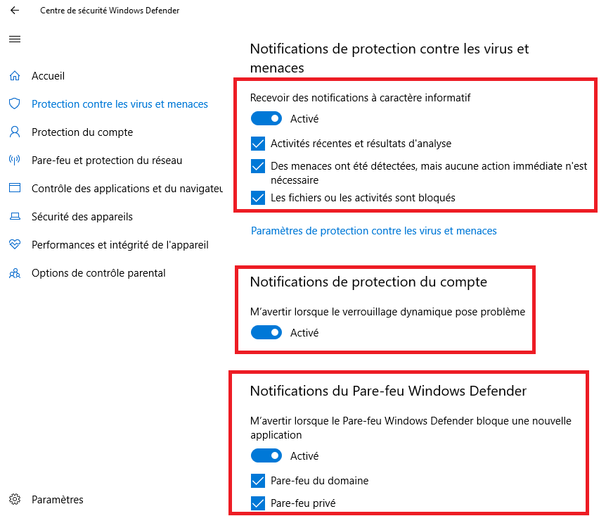 Comment modifier les paramètres de notification du centre de sécurité ...